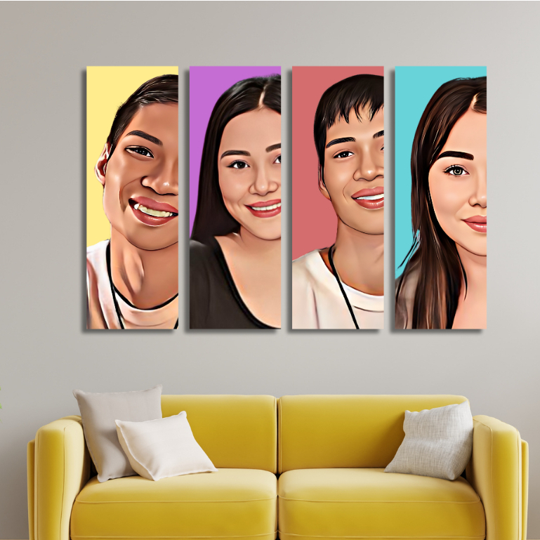 LARGE SIZES Cartoonish Portraits Photo Tiles Sintraboards Half Face ...