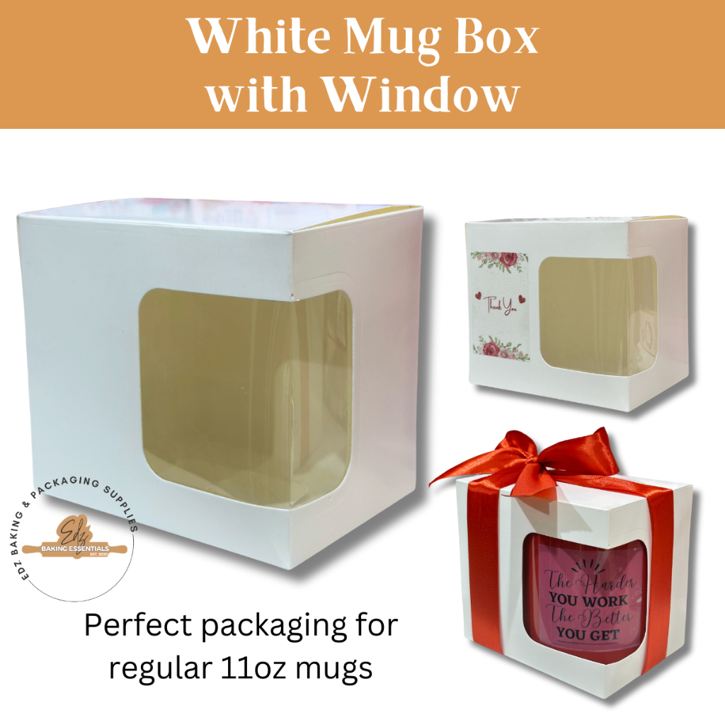 20 pcs White Mug Box with window | Shopee Philippines