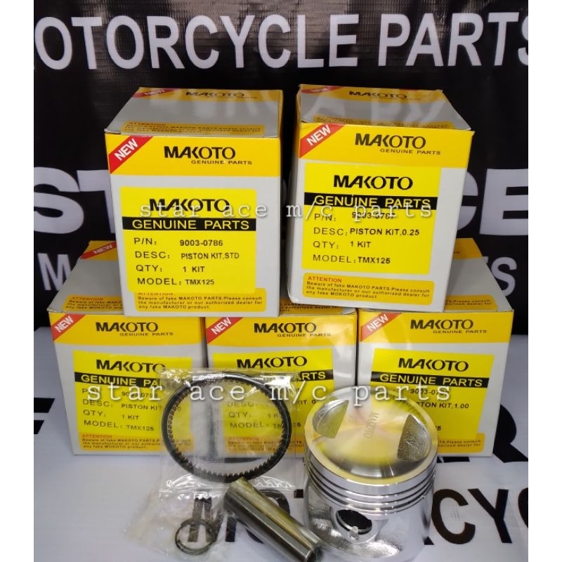 HONDA TMX125 ALPHA PISTON KIT STANDARD,25,50,75,1.00 MAKOTO BRAND 100% ...