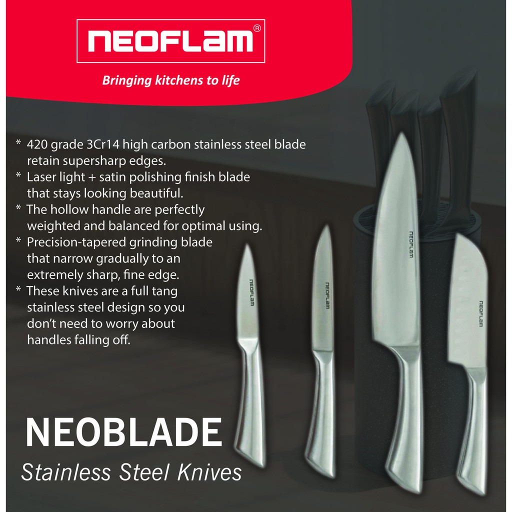 Kitchen Knife by Neoflam Neoblade Stainless Steel | Shopee Philippines