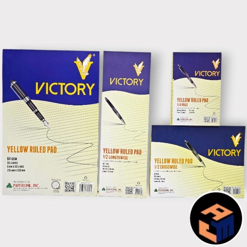 Victory Yellow Pad Set - Long, Crosswise, Lengthwise and 1/4 Page ( 4 ...