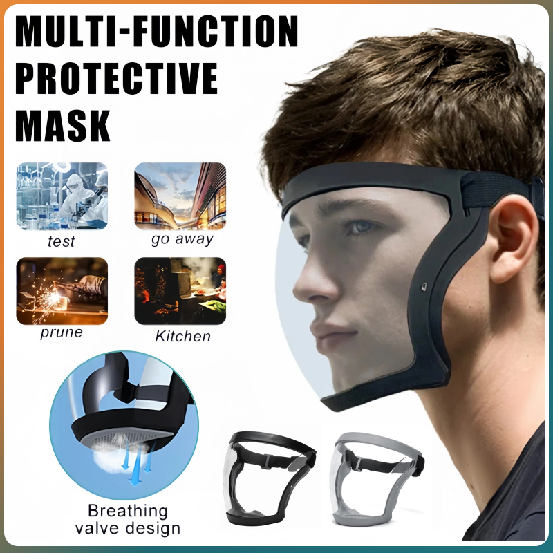 Transparent Mask Full Face Acrylic Face shield Anti Fog Dustproof Face ...