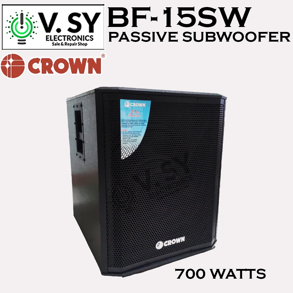 CROWN BF-15SW 15 Inches 700 Watts 4-8 Ohms Passive Subwoofer | Shopee Philippines