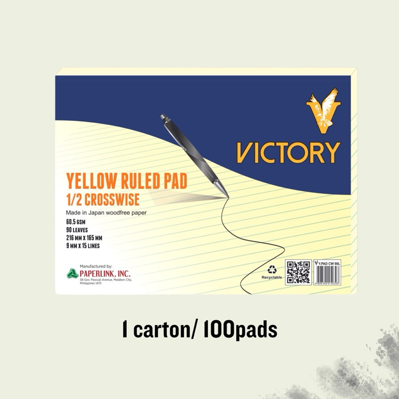 1 Box Victory Yellow Pad 1/2 crosswise, 100 Pads | Shopee Philippines