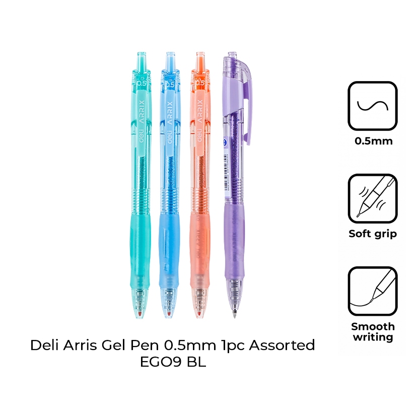 Deli EG09-BL Arrix Gel Pen 0.5mm Blue 1PC Assorted | Shopee Philippines