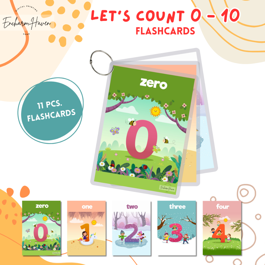 'LET'S COUNT 1 - 10' Fully Laminated Educational Flashcards [11 pcs ...