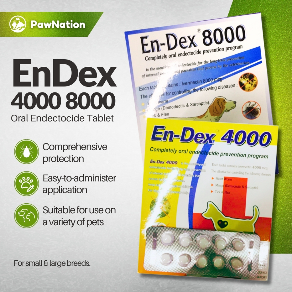 Pawnation Endex 4000 8000 Tablet for Dogs and Cats Anti Ticks Fleas ...