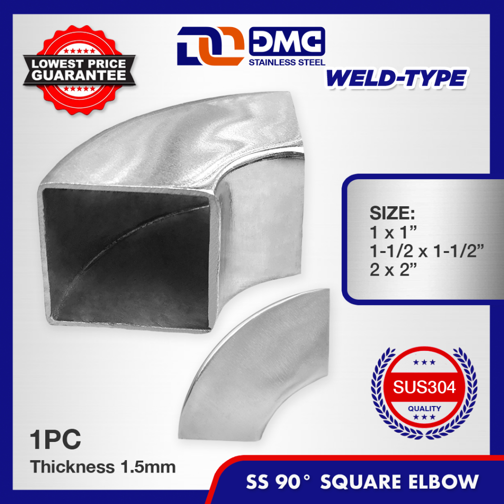 1PC Stainless Elbow 90-Degrees Square Elbow Square Tube Railings ...