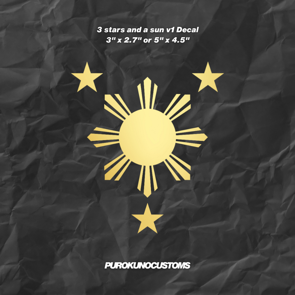 3 STAR AND A SUN VERSION 1 Car & Motorcycle vinyl sticker decals ...