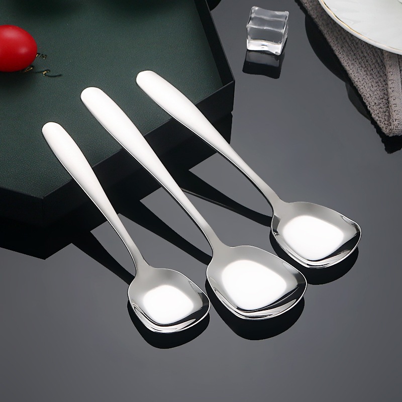 1pcs Stainless steel square head flat bottom spoon long handle Spoon ...