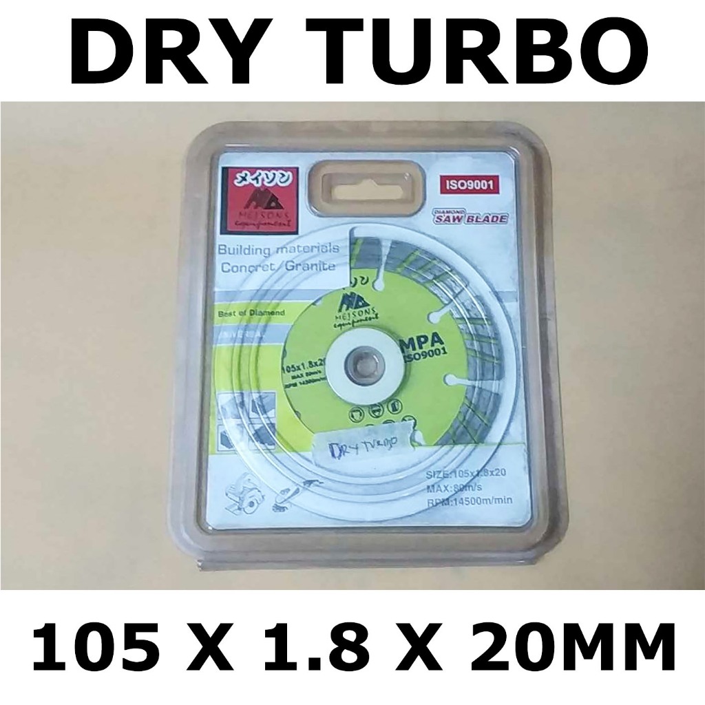 DRY TURBO DIAMOND SAW BLADE 4" ( 105 X 1.8 X 20MM ) CIRCULAR CUTTING ...