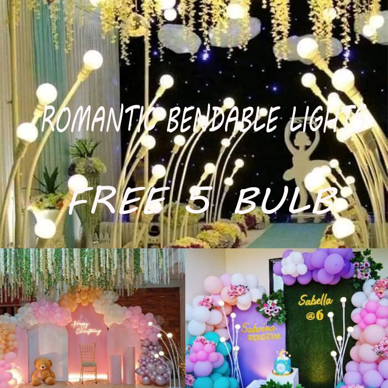 ROMANTIC BENDABLE LIGHTS (FREE 5 BULB) Wedding background props Holiday ...