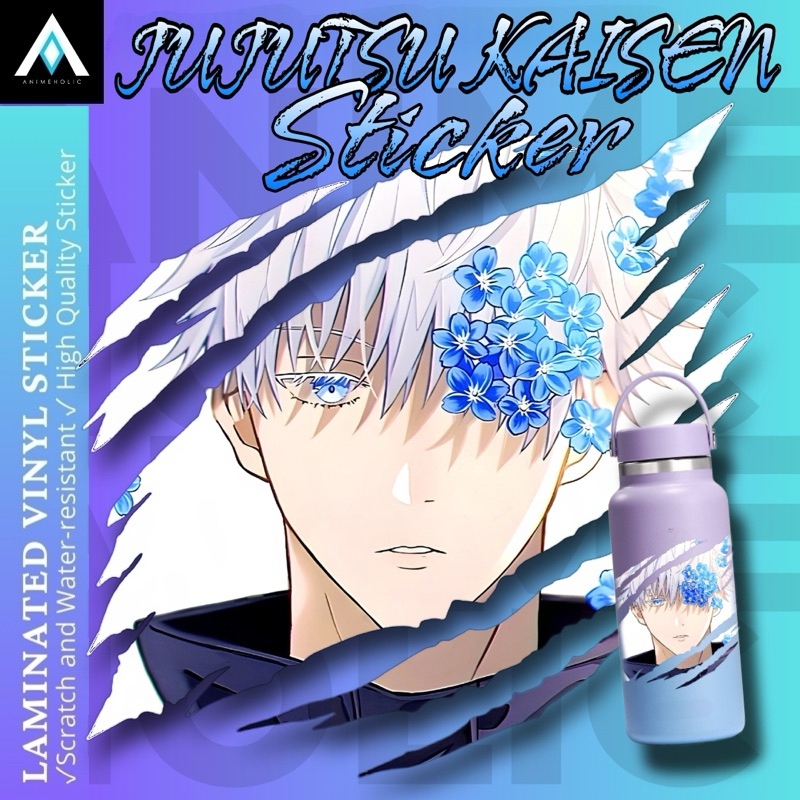 SATORU GOJO JUJUTSU KAISEN SCRATCH STICKER LAMINATED VINYL ~ ANIMEHOLIC ...