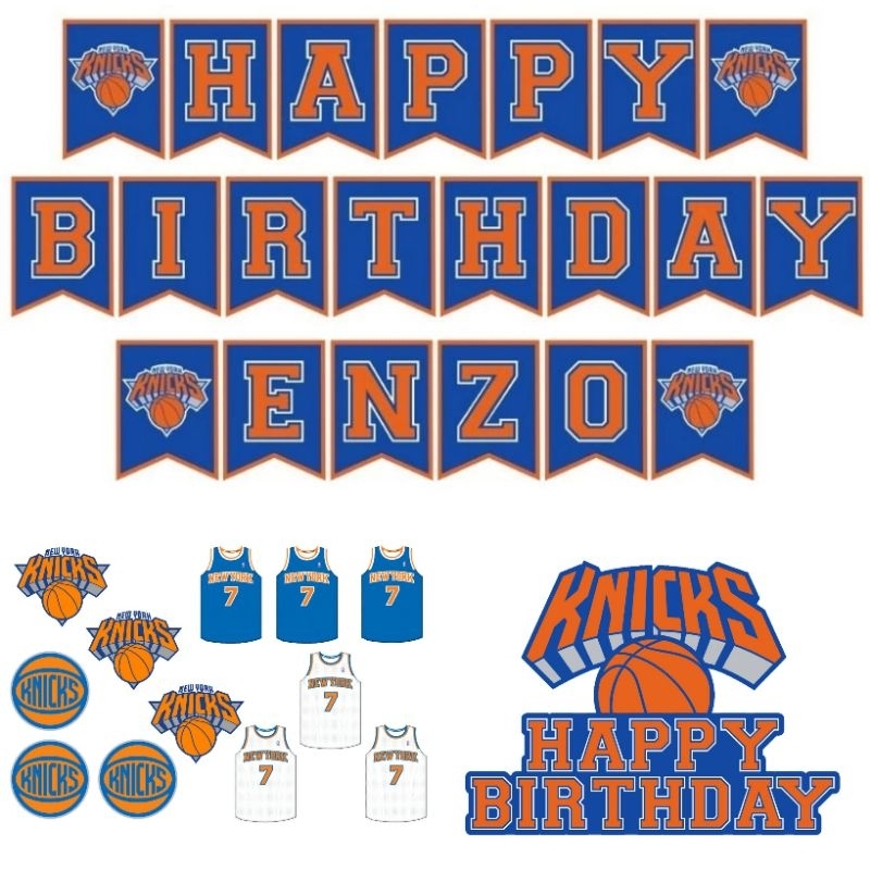 New York Knicks NBA Team Theme Birthday Party Banner Decoration Cupcake ...