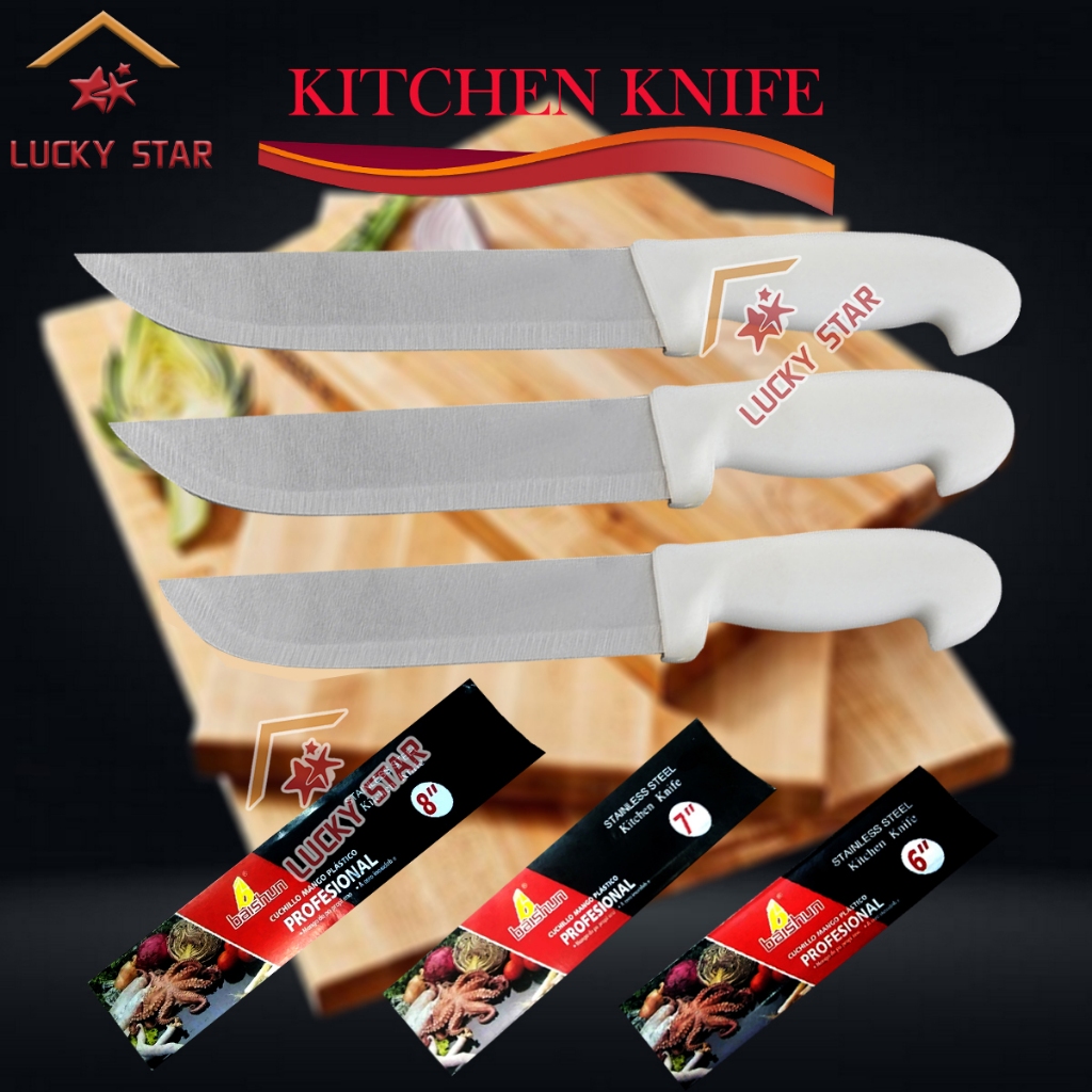 Baishun High Quality Stainless Steel Kitchen Knife White Handle Ultra ...