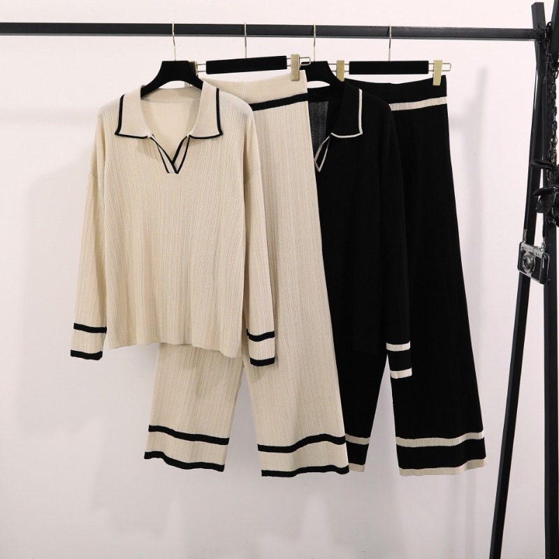 Only.Fashion Longsleeve V-Neck Knitted Terno Pants #9739 | Shopee ...