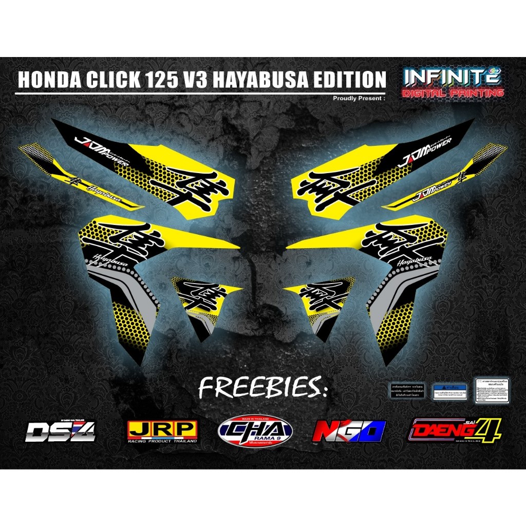 Click V3 STRIPING 125 HAYABUSA DECALS WITH FREEBIES | Shopee Philippines