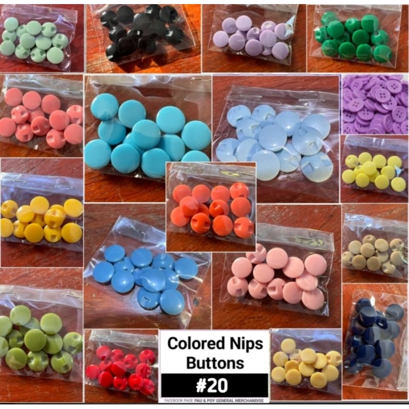 COLORED NIPS BUTTONS SIZE #20 / 12PCS PER PACK | Shopee Philippines