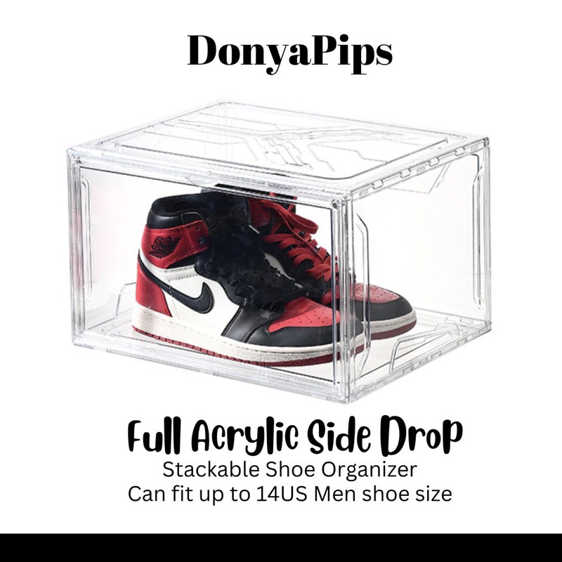 Acrylic Shoebox Side drop Stackable Full Acrylic Heavy Duty Dustproof ...