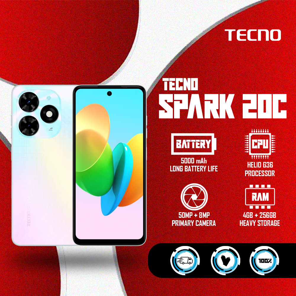 Tecno Spark 20C | 4GB RAM | 256GB ROM | 6.6 Inches IPS LCD, 90Hz ...