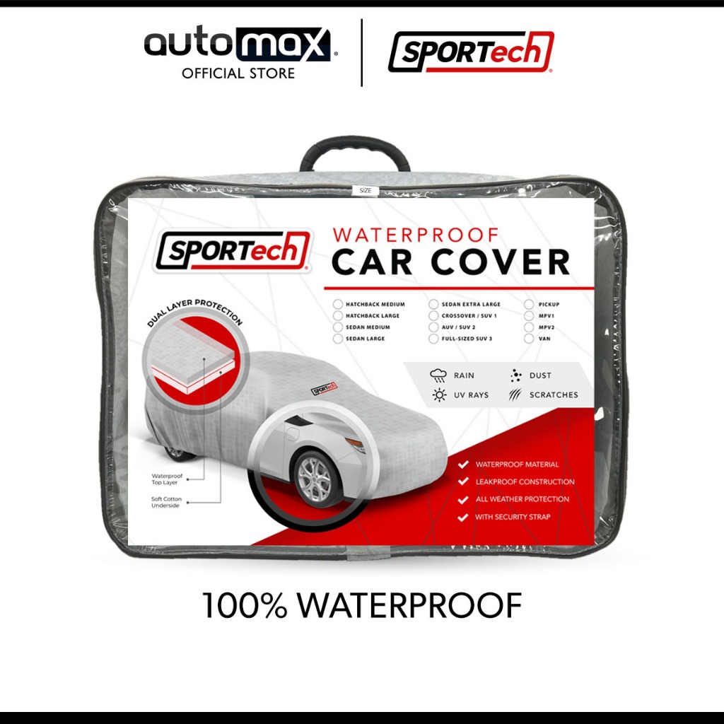 SPORTech 100% WATERPROOF Car Cover for Hatchback, Sedan, Crossover, SUV ...