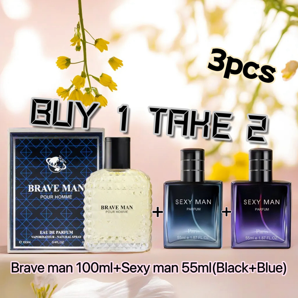 KOI 『BUY 1 TAKE 2』Brave Man 100ML&Sexy Man 2*55ML Charming Body Mist Fragrance Paris Perfume For ...