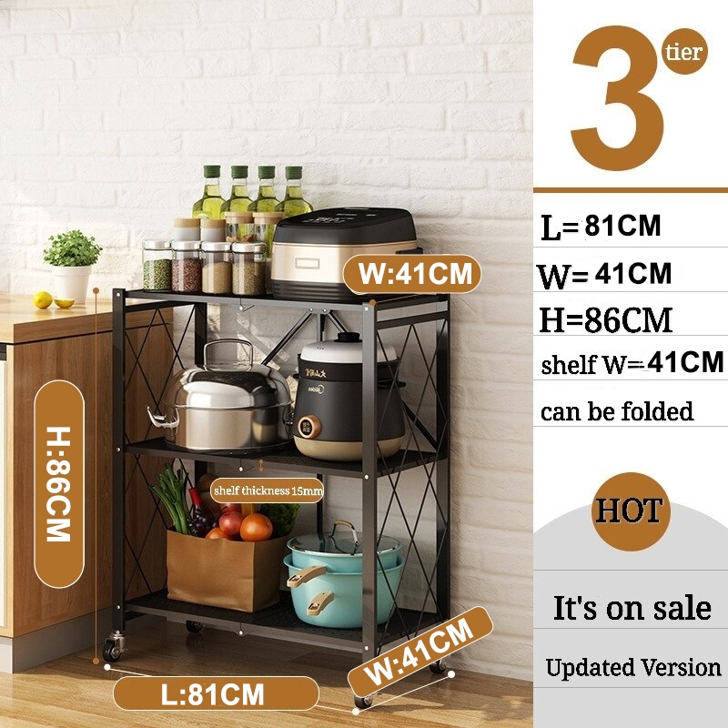 kitchen rack organizer layer Foldable Rack organizer metal rack With ...