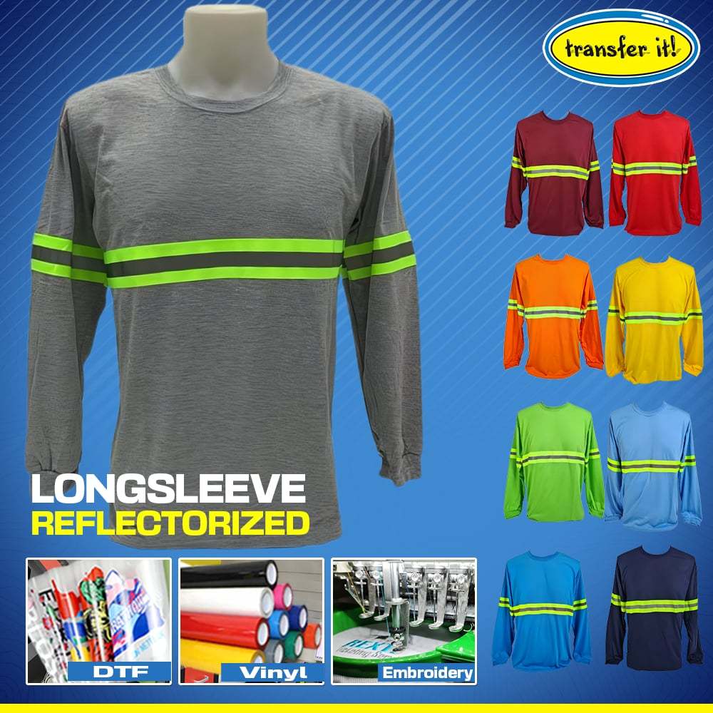 Transfer It Men's Wear Long Sleeve Logo print Reflectorized Strips for ...