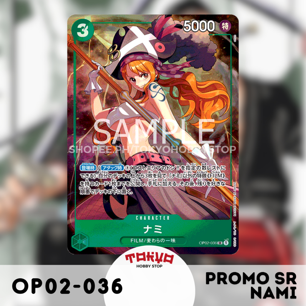 OP02-036 PROMO Nami One Piece Trading Card Game Parallel SR Promo Premium Card Collection Card ...