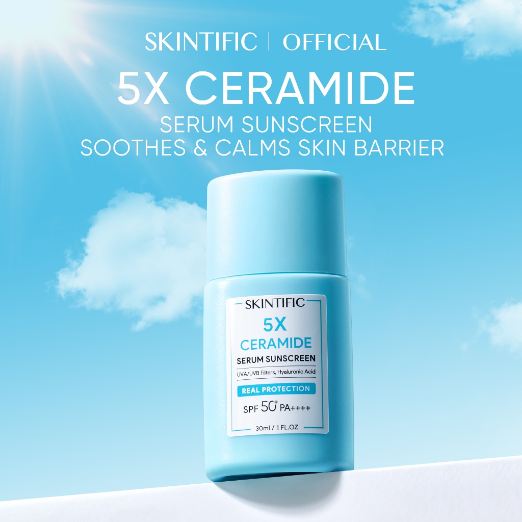 [30ml] SKINTIFIC 5x Ceramide Serum Sunscreen Spf50 Pa++++ Skincare Sunblock Spray Cream Face ...