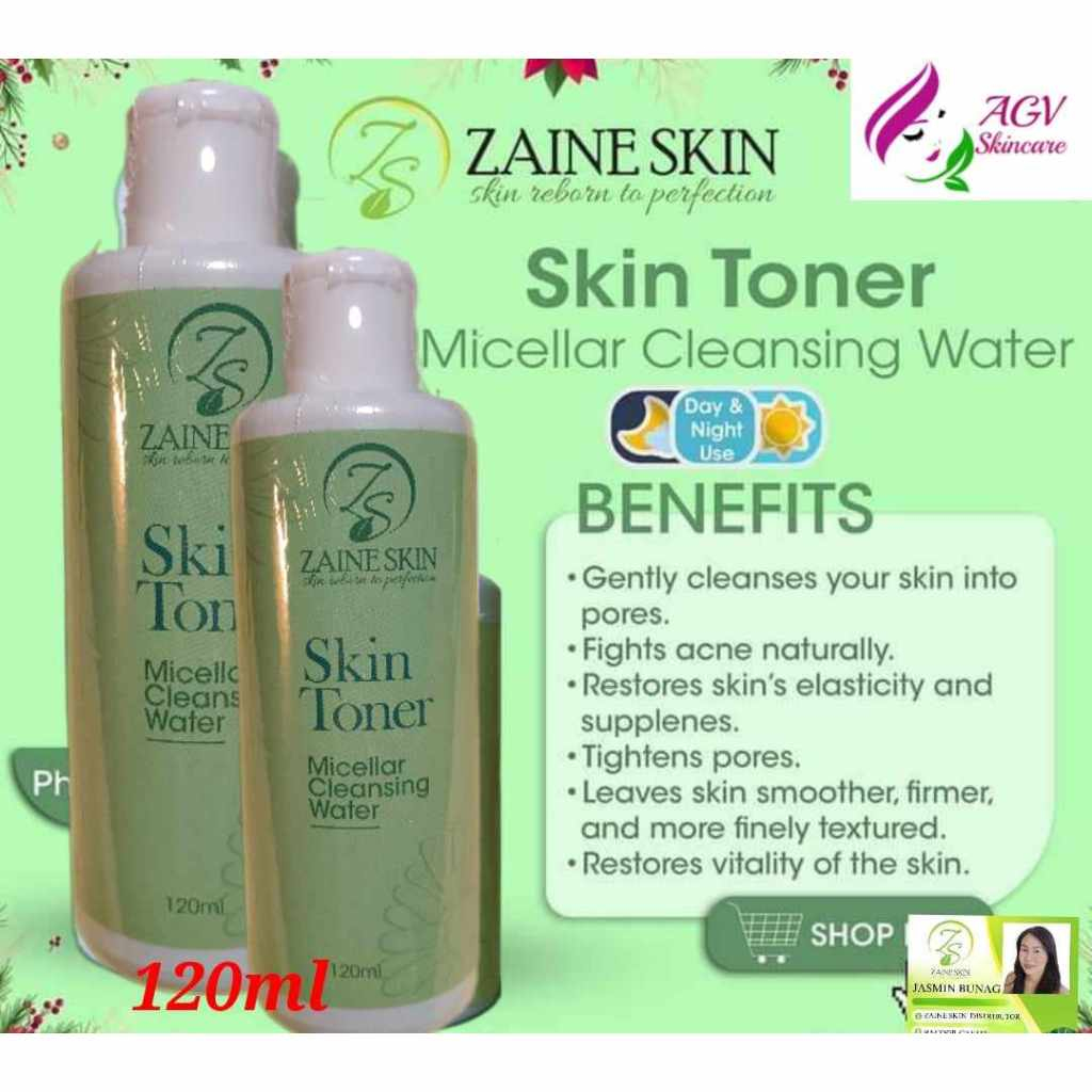 ZAINE SKIN (SET OF 2-120ml/60ML) TONER MICELLAR CLEANSING WATER ...
