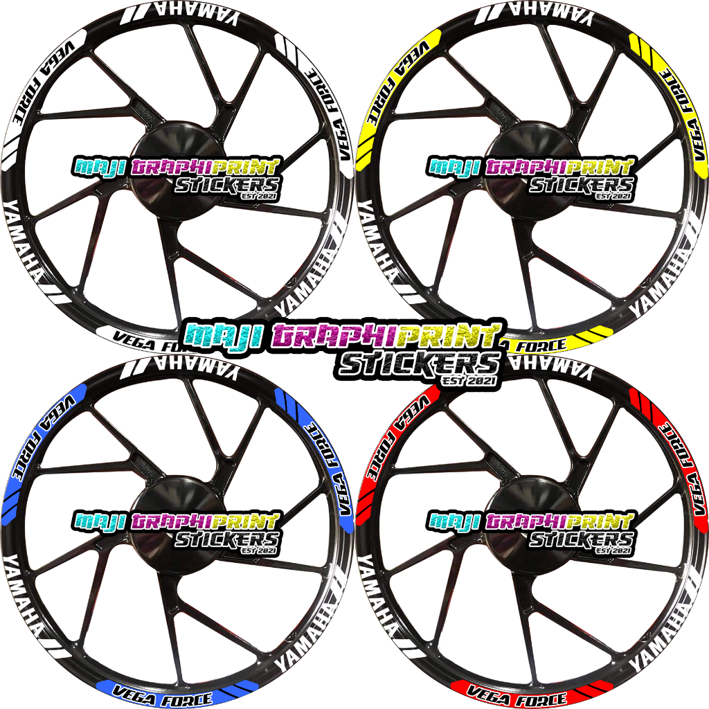 Yamaha Vega Force New Design Mag Sticker Printed - 2 SET FRONT AND REAR ...