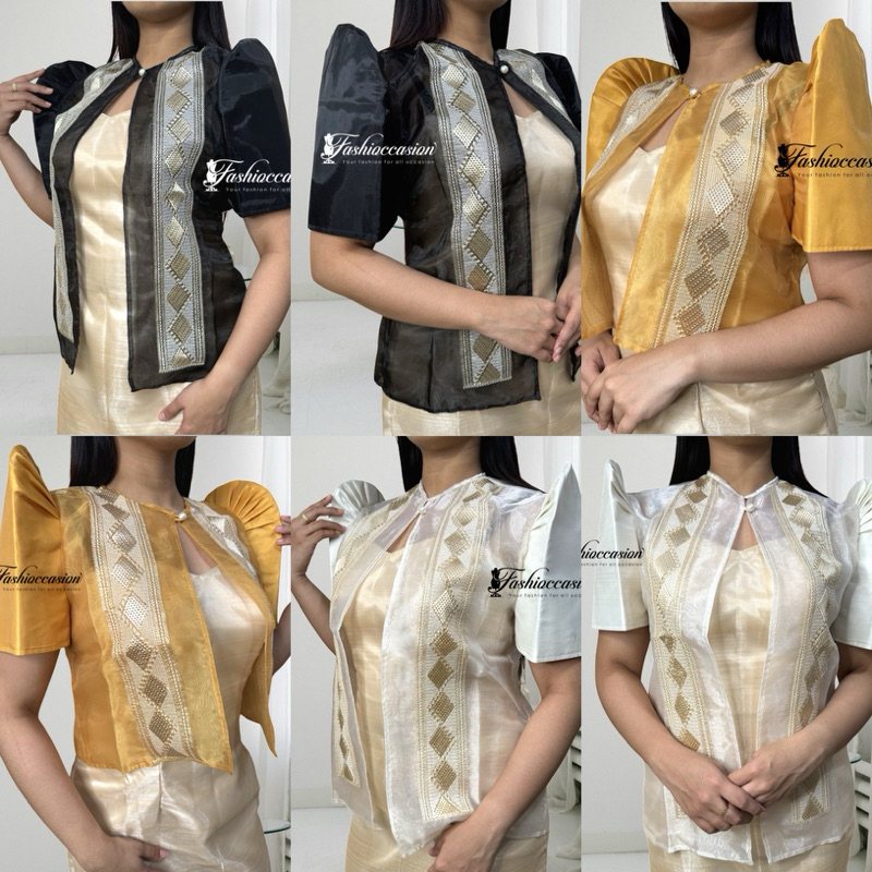 Filipiniana BOLERO ROUND COLLAR MID BLAZER w/ DIAMOND BURDA - Modern ...