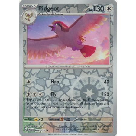 Pidgeot - 018/165 - Reverse Holo | POKEMON TCG: Scarlet and Violet - 151 | Shopee Philippines