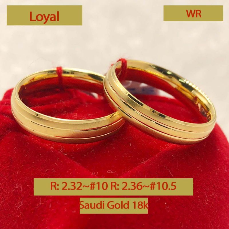 WEDDING RING 18K SAUDI GOLD PAWNABLE (PAIR) | Shopee Philippines