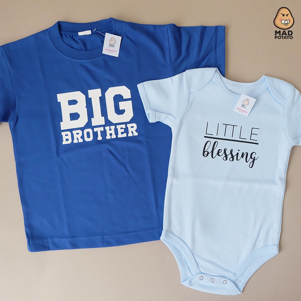 MAD POTATO SIBLINGS SHIRTS Big Brother and Little Blessing Family Terno ...