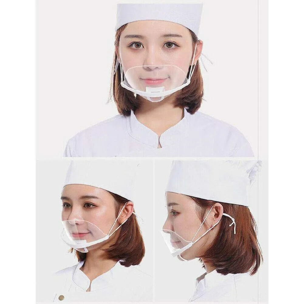 Transparent Protective Mask Spit Guard Sanitary Food Preparation Mask ...