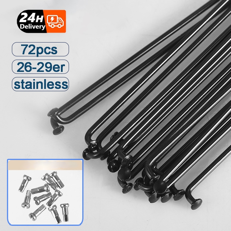 TOSEEK Stainless Bike Spokes and Nipples 26/27.5/29er 72 Pcs MTB Wheel ...