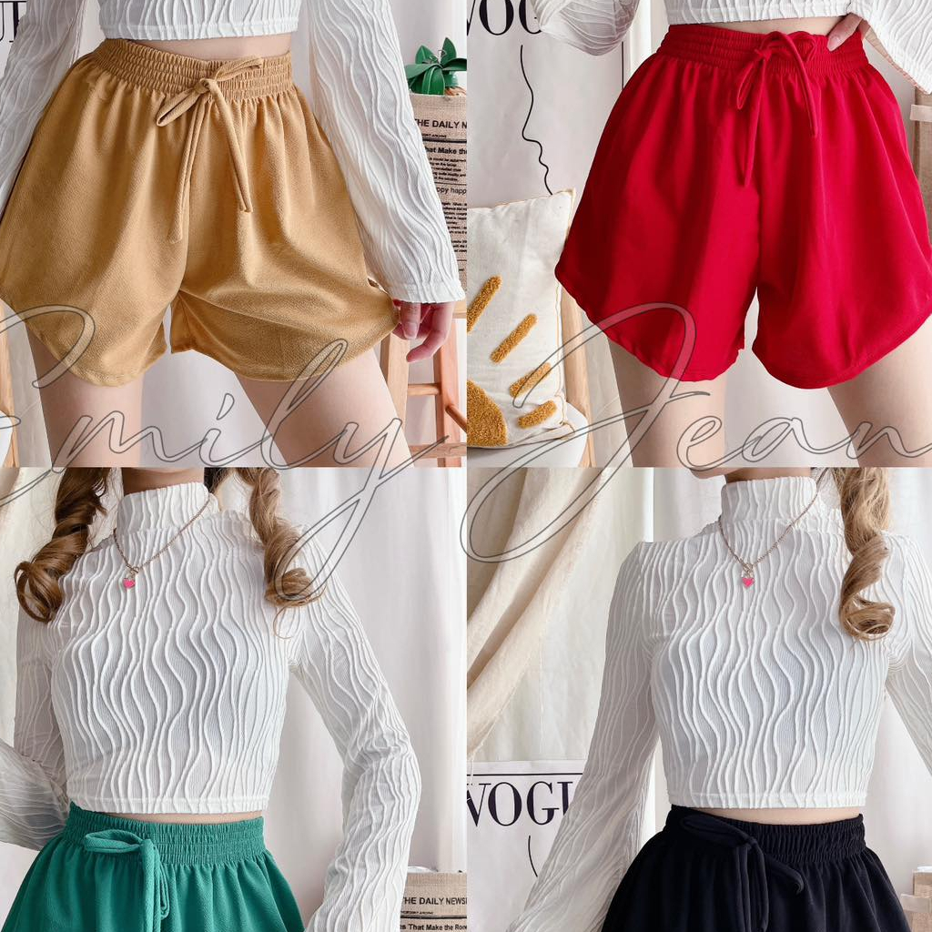 EMILY Korean Style PLAIN Comfy Short New Trend 10844 | Shopee Philippines