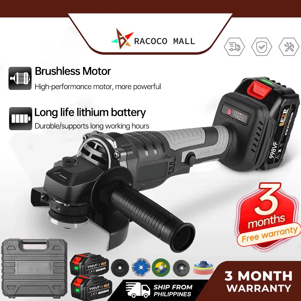 Cordless Angle Grinder 998VF Brushless Grinder Portable Polishing ...