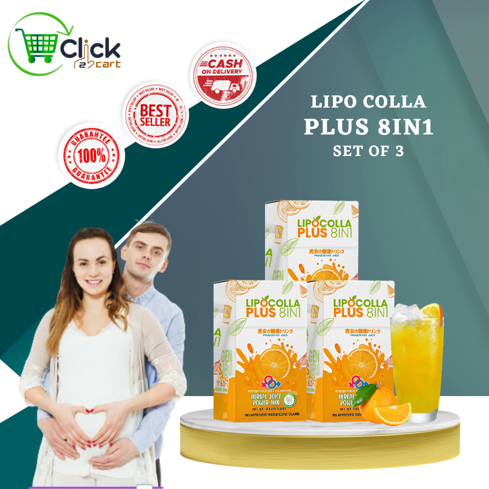 3 BOX Lipo Colla Plus Slimming 8 in 1 Powdered Orange Juice Be Gorgeous ...