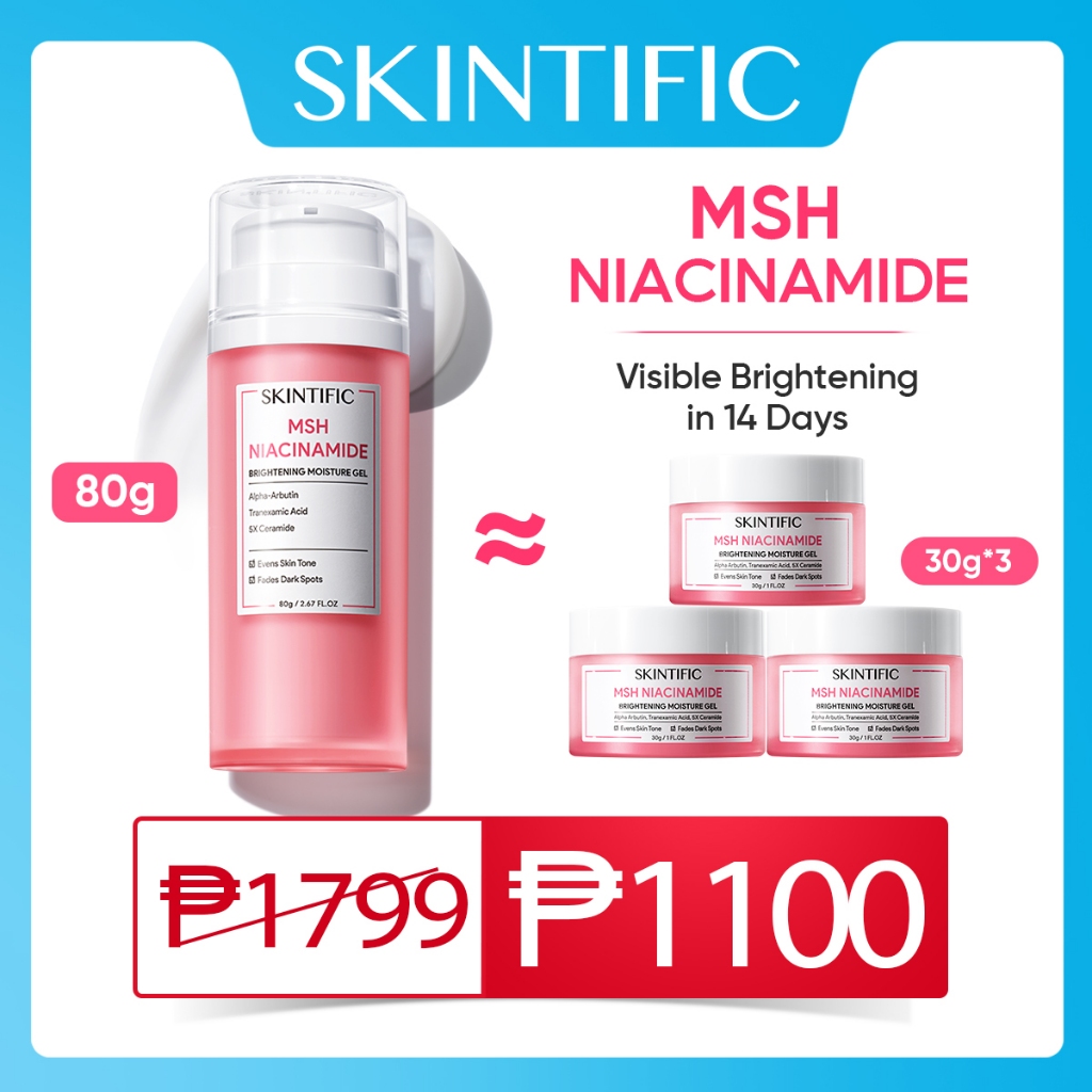 [80g] Skintific MSH Niacinamide Brightening Glowing Moisture Gel Skin ...