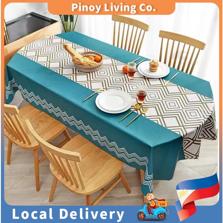 New Print Rectangle Table Cloth Waterproof Plastic PVC Oilproof Table ...