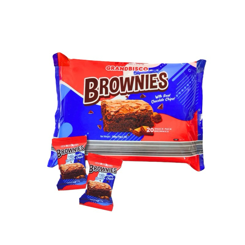 Grandbisco Brownie Bites Choco Chip 20pcs per pack | Shopee Philippines
