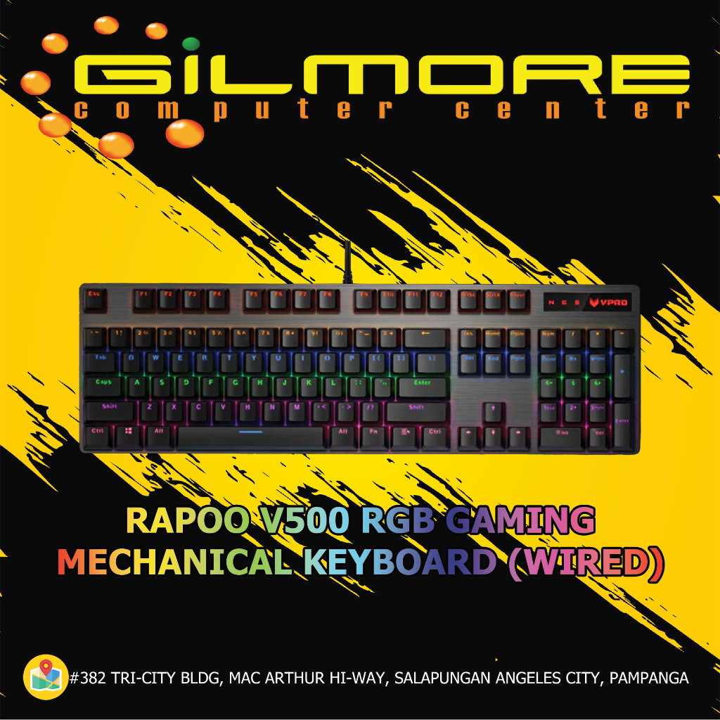 RAPOO V500 RGB GAMING MECHANICAL BACKLIT KEYBOARD | Shopee Philippines