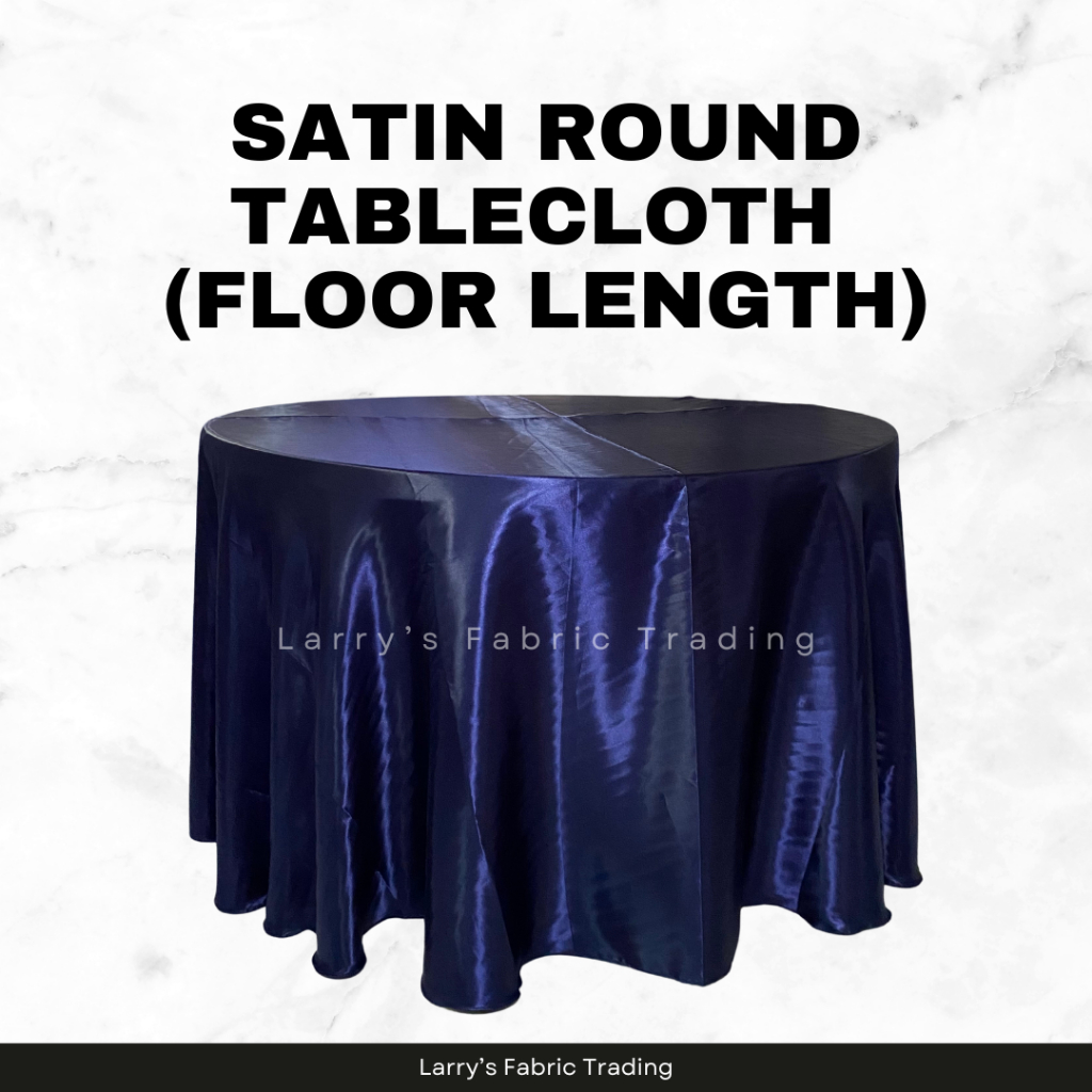Round Table Cloth Silk Satin Fabric Table Cover Decor for Events ...