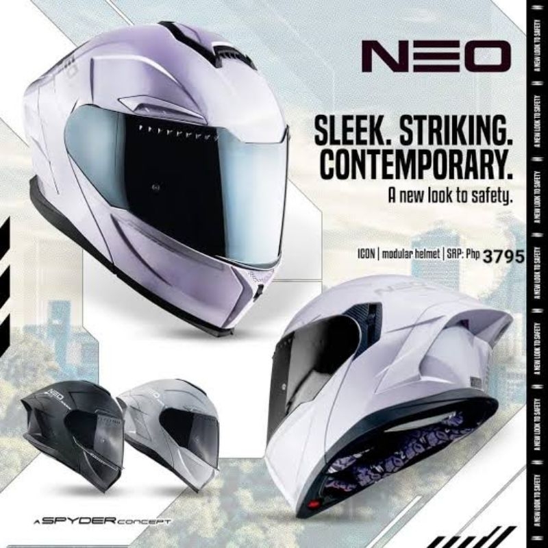 SPYDER Neo ICON Modular Helmet w/ Free Extra Clear Visor | Shopee ...