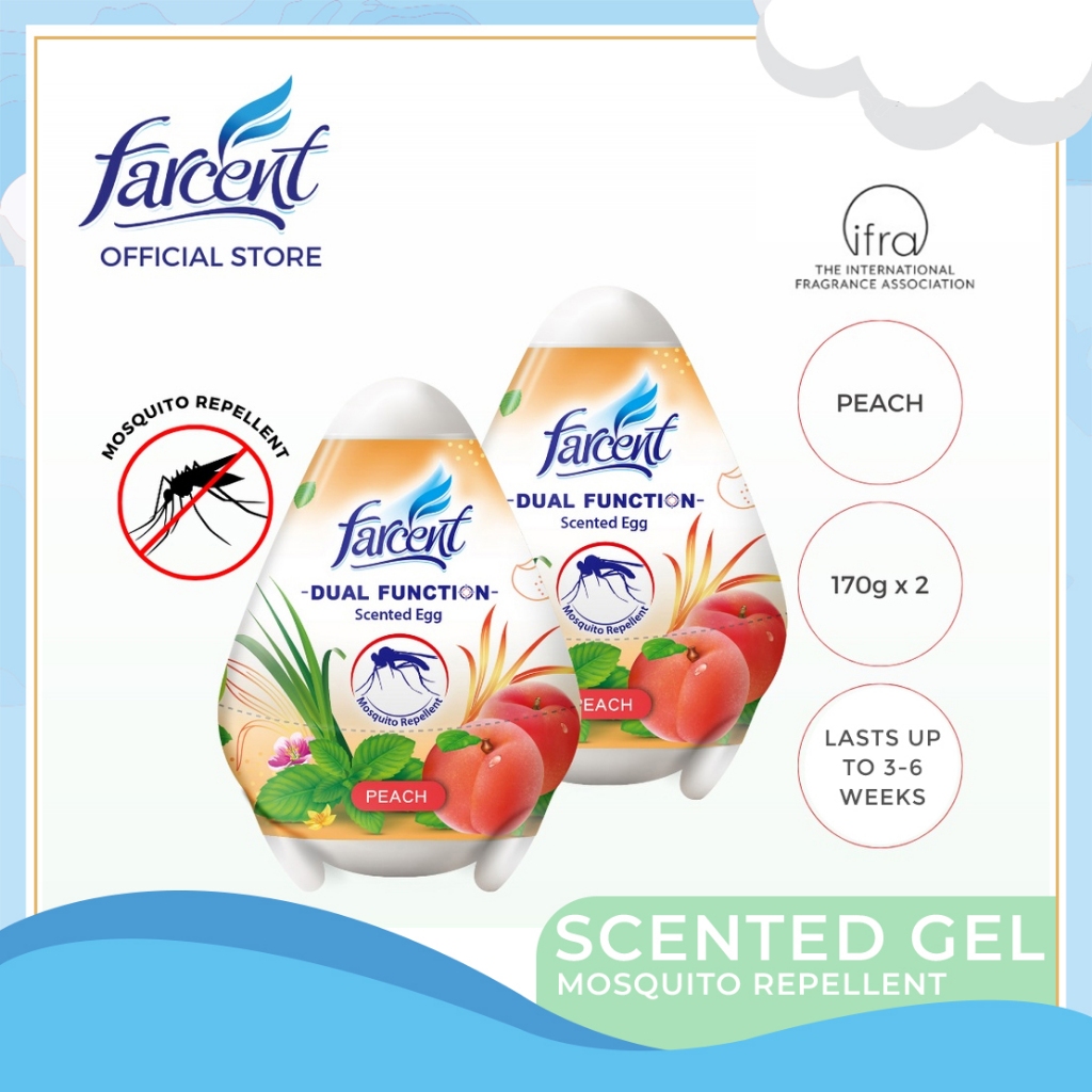 Farcent Scented Egg + Mosquito Repellent Peach Set of 2 (170g each ...