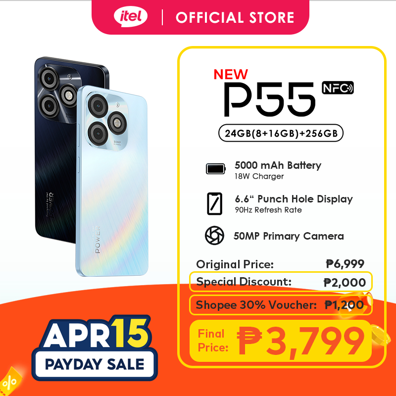 itel P55 RAM 24GB(8+16GB) + ROM 256GB | 90HZ Refresh | 50MP Dual Camera | 5000mAh 18W | NFC ...