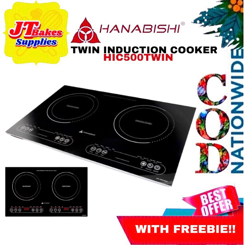 Hanabishi Twin Induction Cooker HIC500TWIN with Freebie | Shopee ...